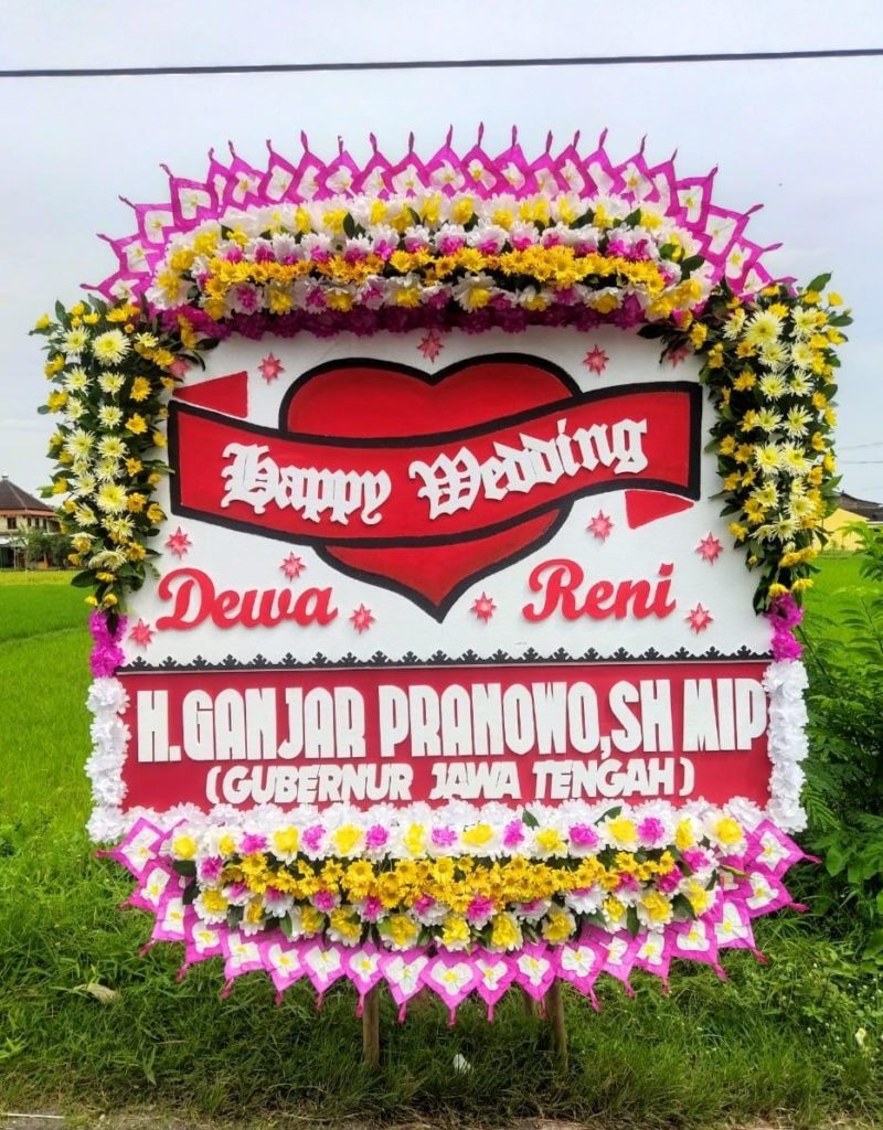 Karangan Bunga Wedding Pernikahan - F501 - Griya Karangan Bunga Solo